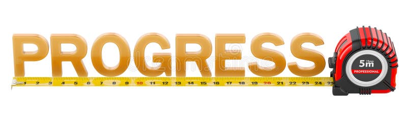 Progress Concept with Measuring Tape, 3D Rendering Stock Illustration ...