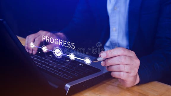 Progress Concept, Touching To Tick Correct Mark in Checklist with ...
