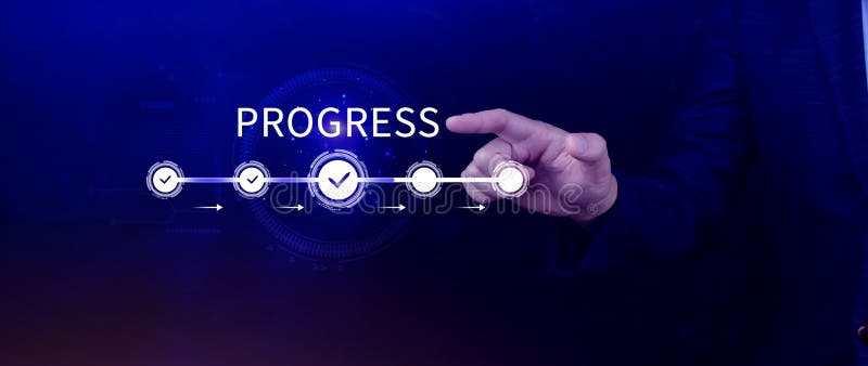 Progress Concept, Touching To Tick Correct Mark in Checklist with ...