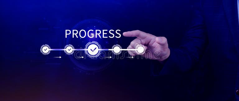 Progress Concept, Touching To Tick Correct Mark in Checklist with ...