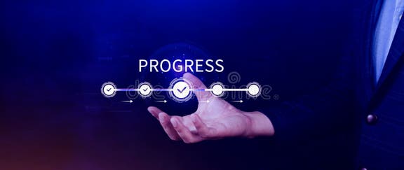 Progress Concept, Touching To Tick Correct Mark in Checklist with ...