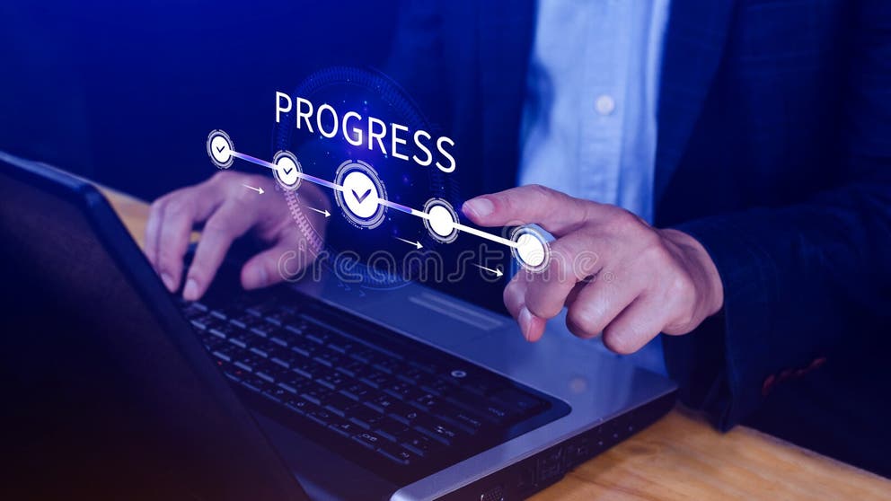 Progress Concept, Touching To Tick Correct Mark in Checklist with ...