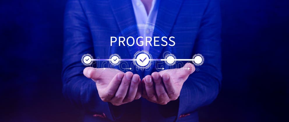 Progress Concept, Touching To Tick Correct Mark in Checklist with ...