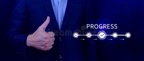 Progress Concept, Touching To Tick Correct Mark in Checklist with ...