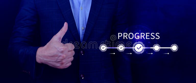 Progress Concept, Touching To Tick Correct Mark in Checklist with ...