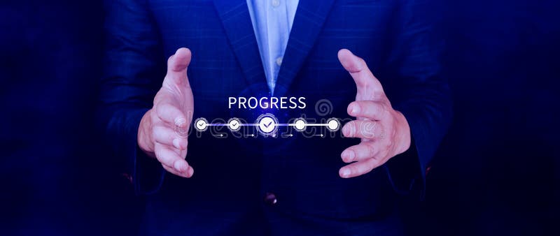 Progress Concept, Touching To Tick Correct Mark in Checklist with ...