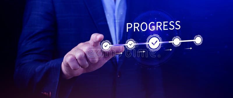 Progress Concept, Touching To Tick Correct Mark in Checklist with ...