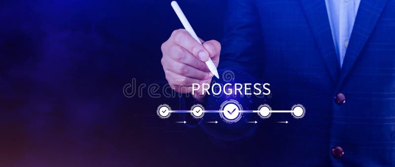 Progress Concept, Touching To Tick Correct Mark in Checklist with ...