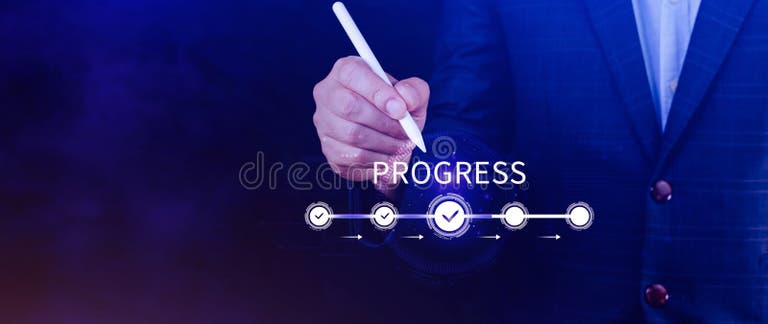 Progress Concept, Touching To Tick Correct Mark in Checklist with ...