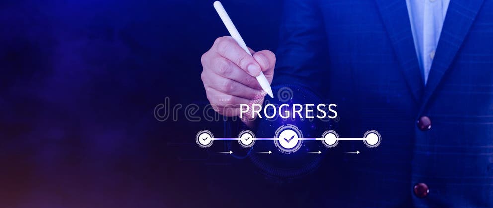 Progress Concept, Touching To Tick Correct Mark in Checklist with ...