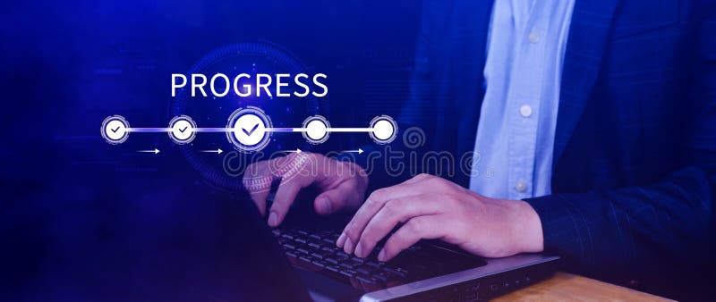 Progress Concept, Touching To Tick Correct Mark in Checklist with ...