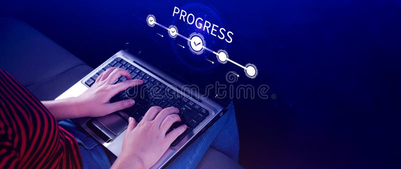 Progress Concept, Touching To Tick Correct Mark in Checklist with ...
