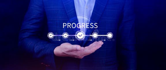 Progress Concept, Touching To Tick Correct Mark in Checklist with ...