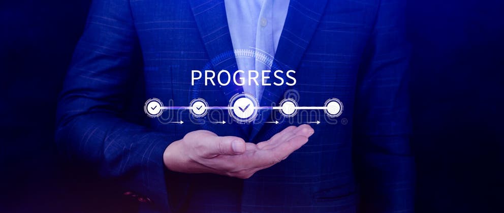 Progress Concept, Touching To Tick Correct Mark in Checklist with ...