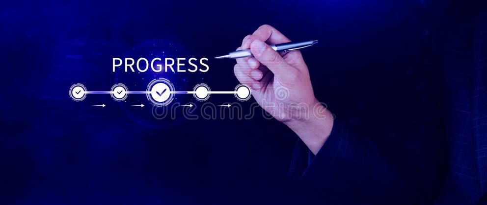 Progress Concept, Touching To Tick Correct Mark in Checklist with ...