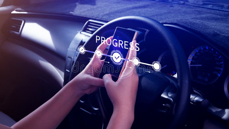 Progress Concept, Touching To Tick Correct Mark in Checklist with ...