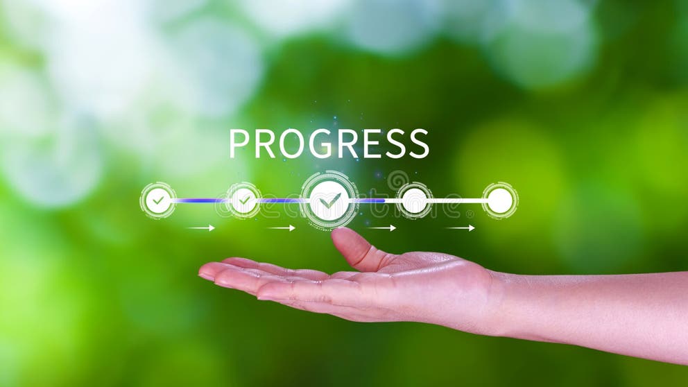 Progress Concept, Touching To Tick Correct Mark in Checklist with ...