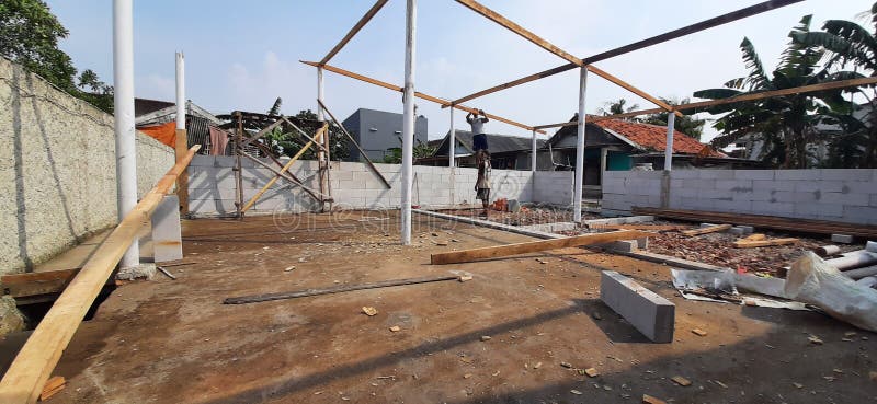 Progress of the Construction of Laying Duck Pens Stock Photo - Image of ...