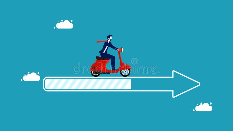 Elf Development. Businessman Jumping To New Mountain Vector Stock ...