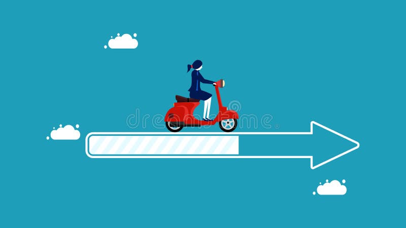 Progress or Development. Businesswoman To Success in the Future Stock ...