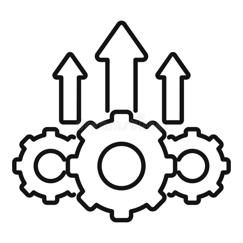 Progress and Efficiency Concept with Gears and Arrows Stock Vector ...