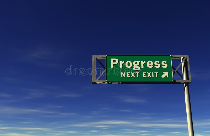 Progress Freeway Sign stock illustration. Illustration of research ...