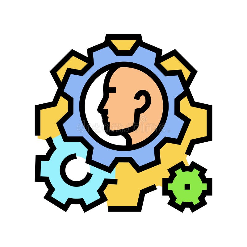 Progress Gears Motivation Color Icon Vector Illustration Stock ...