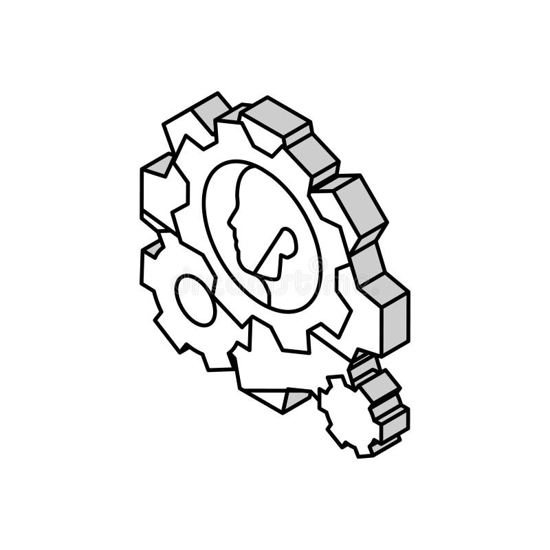 Progress Gears Motivation Isometric Icon Vector Illustration Stock ...