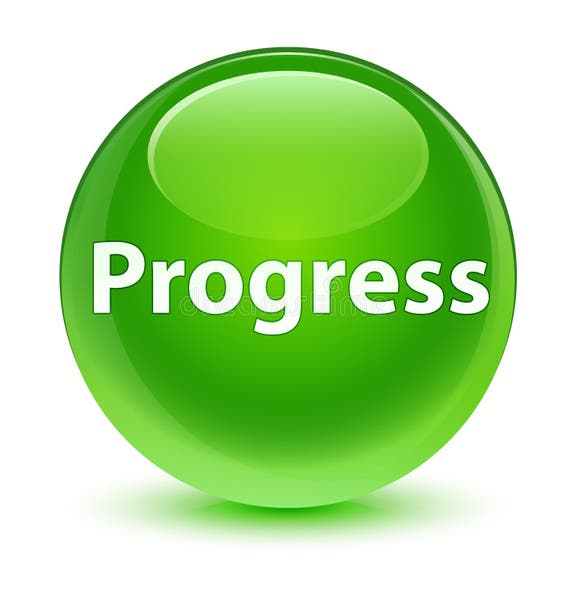 Progress Glassy Green Round Button Stock Illustration - Illustration of ...