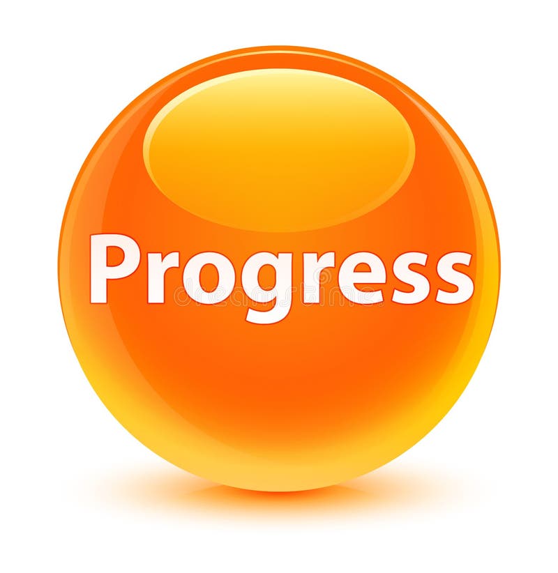Progress Glassy Orange Round Button Stock Illustration - Illustration ...