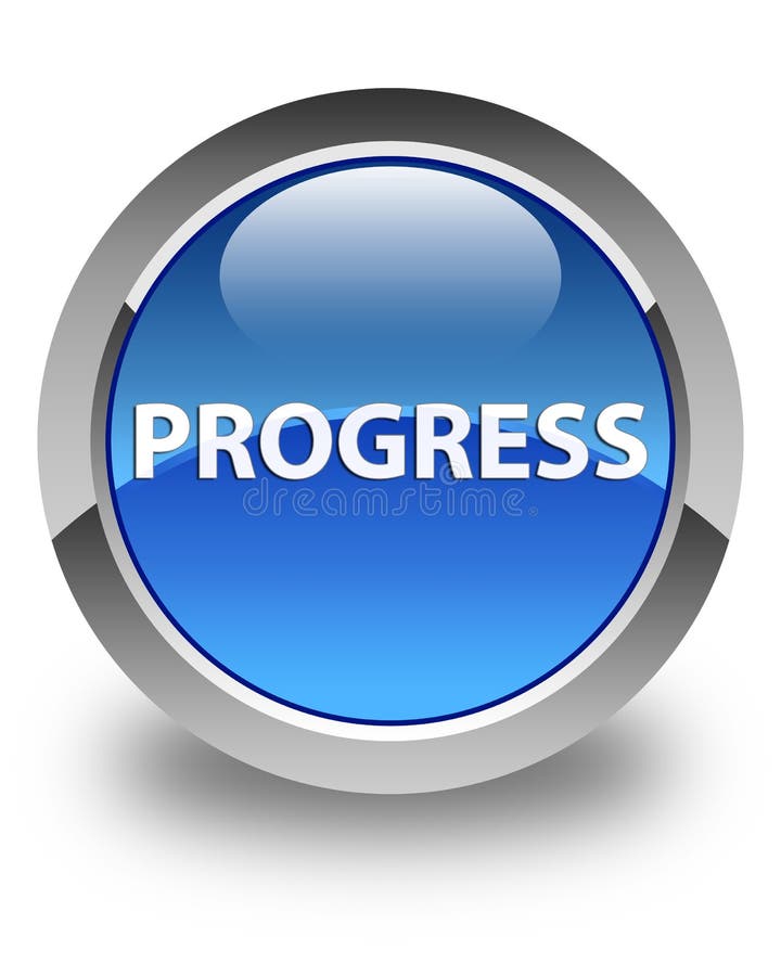 Progress Glossy Blue Round Button Stock Illustration - Illustration of ...