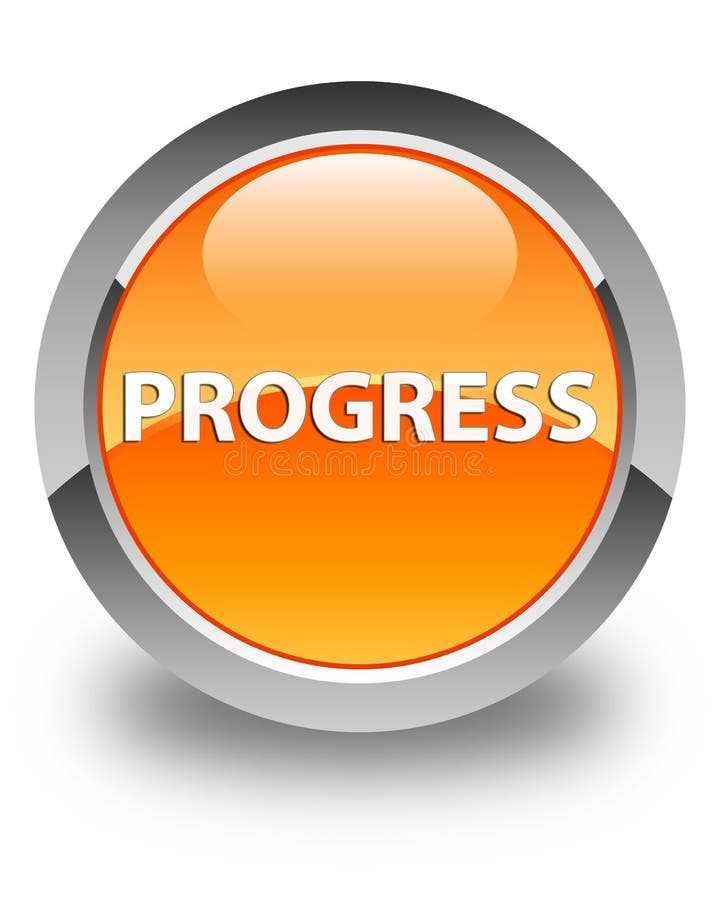 Progress Glossy Green Round Button Stock Illustration - Illustration of ...