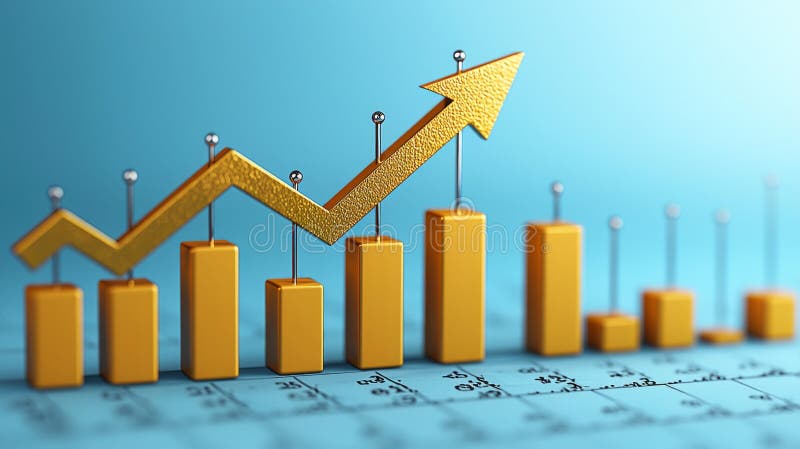 Progress Graph Features Prominent Golden Arrow Pointing Upward ...