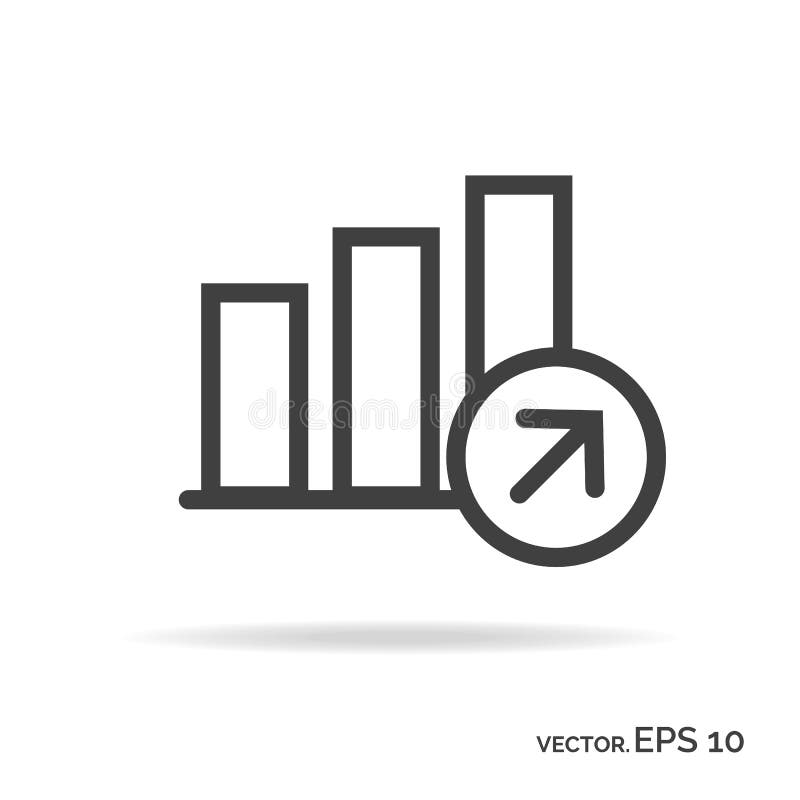 Progress Graph Outline Icon Black Color Stock Illustration ...