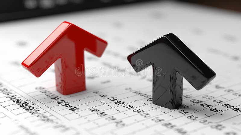 Progress Graph Showcases Red and Black Arrows Symbolizing Aggressive ...