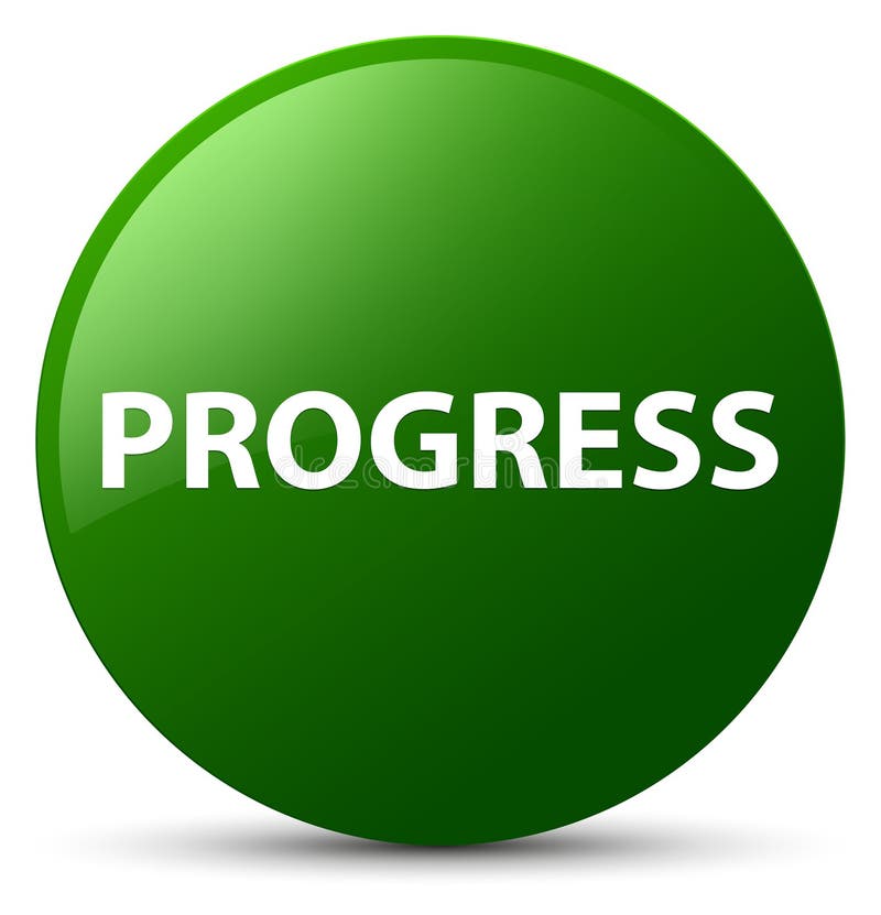 Progress Green Round Button Stock Illustration - Illustration of ...