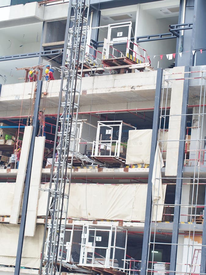 In Progress of the High Rise Tower Building Construction Site. Bangkok ...