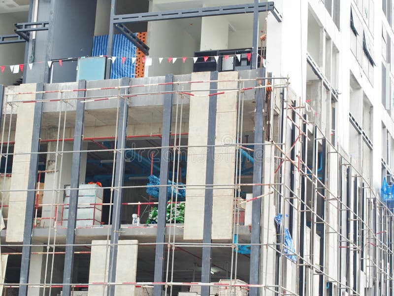 In Progress of the High Rise Tower Building Construction Site. Bangkok ...