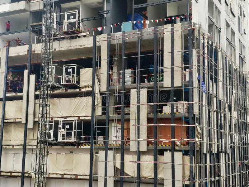 In Progress of High Rise Tower Building Construction Site. Bangkok in ...