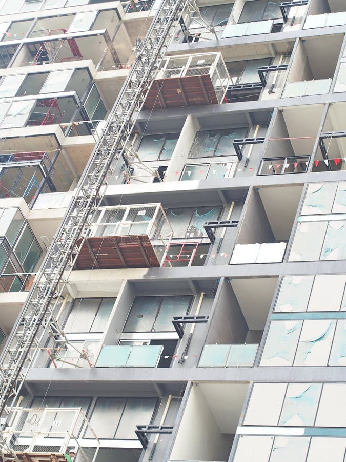 In Progress of the High Rise Tower Building Construction Site. Bangkok ...