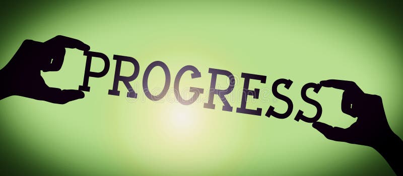 Progress - Human Hands Holding Black Silhouette Word Stock Image ...