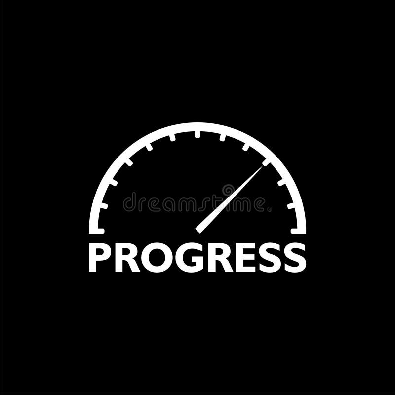 Progress Icon on Black Background Stock Illustration - Illustration of ...