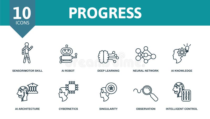 Progress Icon Set. Collection of Simple Elements Such As the Evolution ...