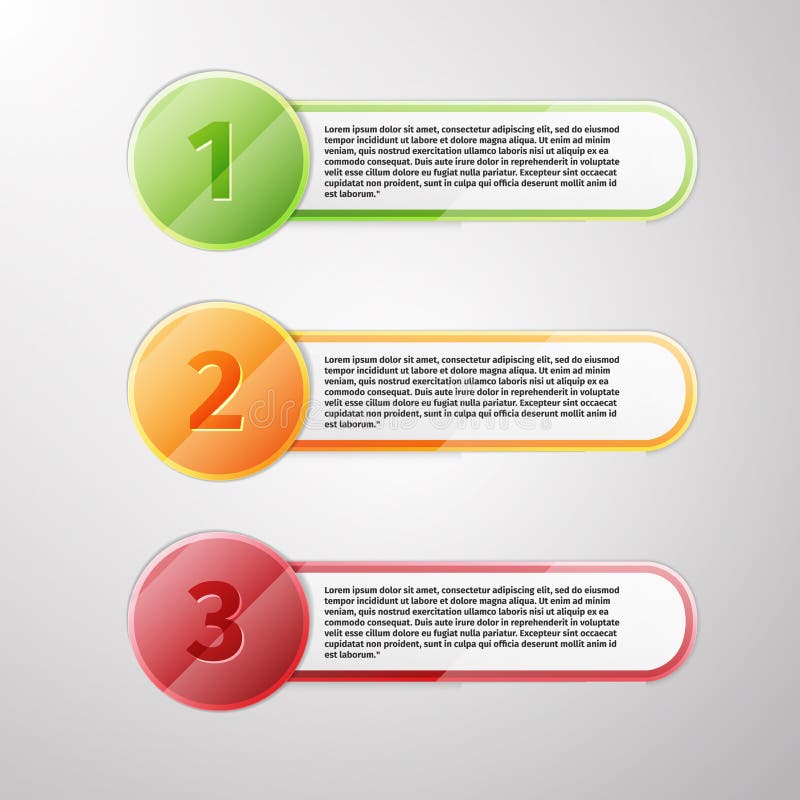 Progress Icons for Three Steps Stock Vector - Illustration of card ...