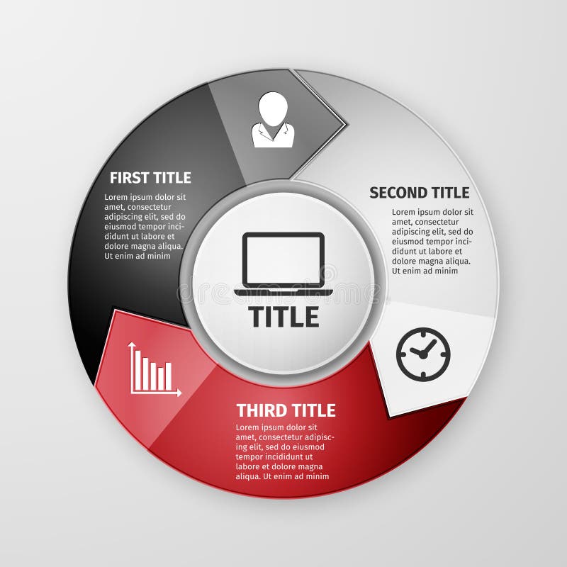 Progress Icons for Three Steps Stock Illustration - Illustration of ...