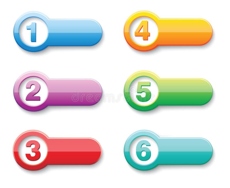 Number Bullet Point Colorful 3d Markers 1 To 12 Vector Stock Vector ...