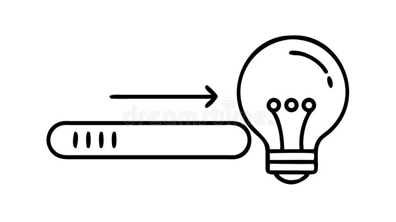 Progress Idea Lightbulb, Development Innovation Status, Vector Design ...
