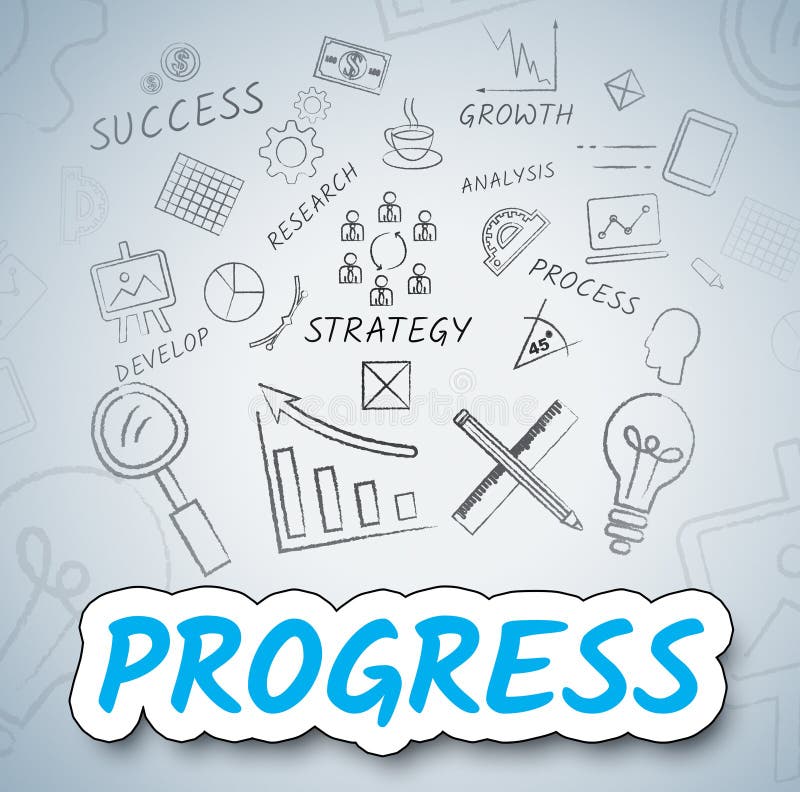 Progress Breakthrough Represents Growth Advance and Progression Stock ...
