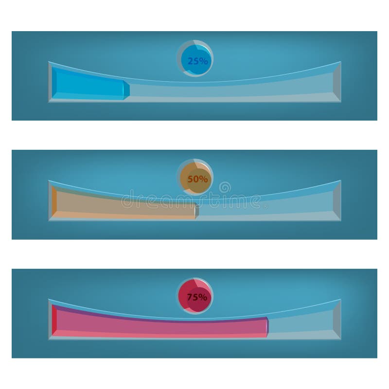 Progress Indicators and Progress Loading Bars for Ui, Infographics and ...