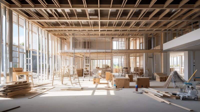 Progress Interior Building Construction Stock Illustration ...